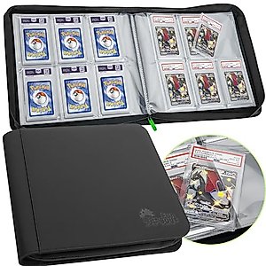 Graded Card Binder, 60 PSA Slab Holder, 6 Pocket Graded Card Storage, Slab Binder, PSA Card Graded Display Case Album, Zipper Binder, Card Collection Binder, Yugioh Cards Binder, MTG Card Binder