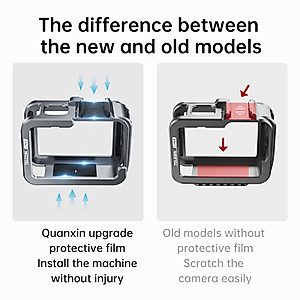 TELESIN Aluminum Case Metal Cage Protective Frame Housing for GoPro Hero 12 11 10 9 Black, Fits for Go Pro When ND CPL Lens Filter Max Lens Mount on, with Cold Shoe Connect to Video Light Microphone