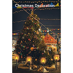 Permande Solar Flame Lights Outdoor, Flickering Torches Decorations for Patio Fire Effect Garden Lantern Auto On/Off Dust to Dawn Waterproof Lawn Decor Solar Powered Stick Light Security for Driveway