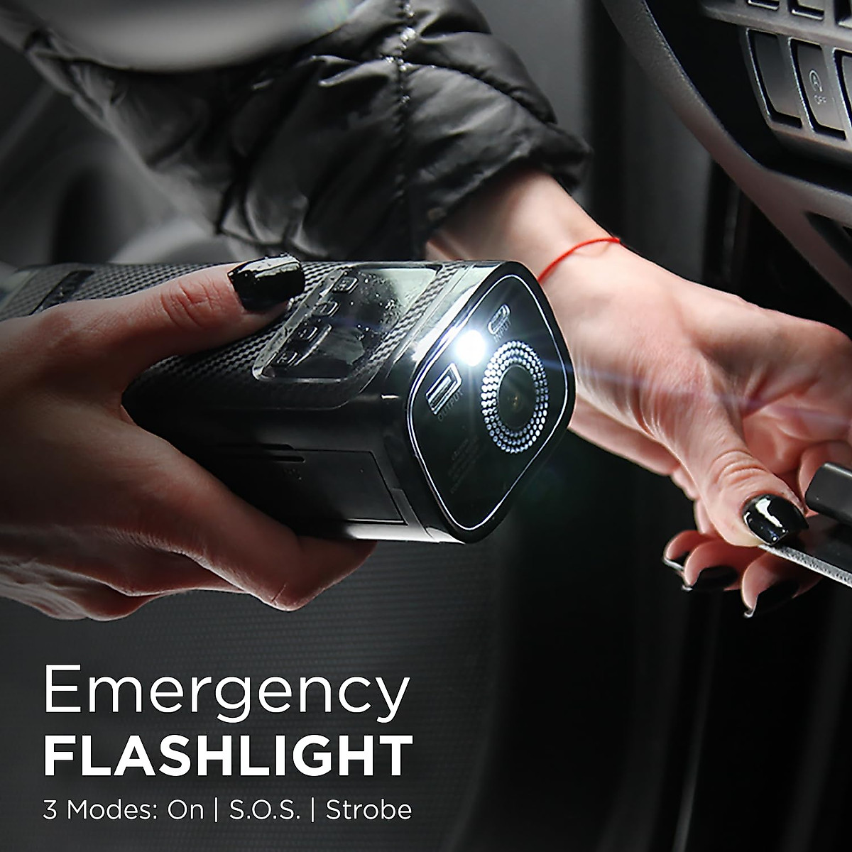 Limitless AirPro 150 PSI Portable Air Compressor Pump with Digital Display, 4,000mAh Power Bank, LED Flashlight, Auto Shut-Off & Adapters for Car/Bike Tires, Sports Balls, and Pool Inflatables