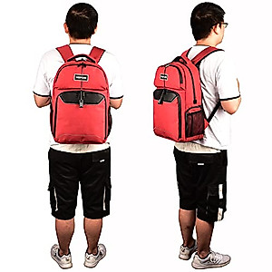 MZIPLINE Travel Backpack-Smell Proof-Scent Proof Daypack Bookbag for School Laptop Women (Heather Red)