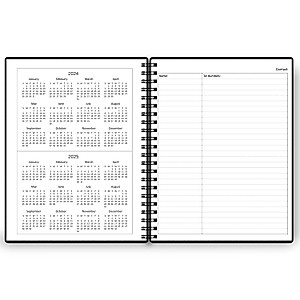 A4 Undated Daily Planner Notebook- Daily Productivity Planner with Hourly Schedules, Action Items and Follow-up, Daily Organizer to Improve Time Management, 8.5 × 11 Inch, Black PU Daily Planner 2024