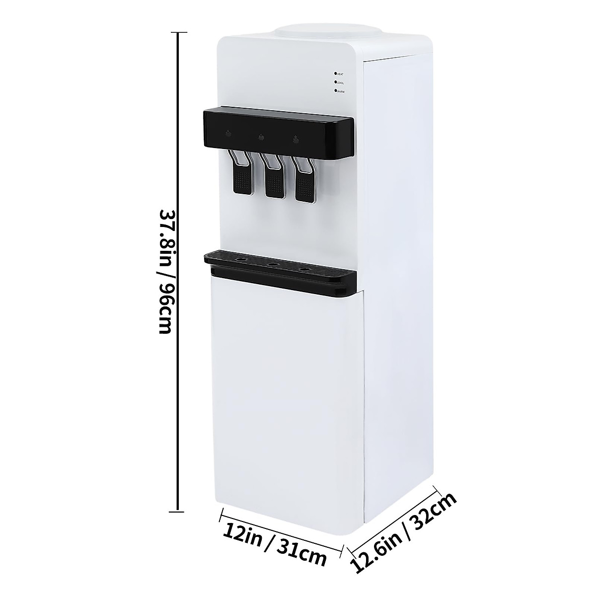 CheriMuMu Top Loading Water Cooler Dispenser, Hot and Cold Water Dispenser 3 Temperature Settings Water Dispenser for Home Office & More, Holds 5 Gallon Bottles (White)