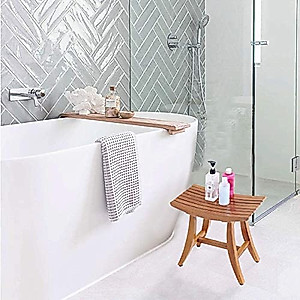 18" Teak Shower Bench, Teak Shower Stool, Shower Chair Wood, Shower Stool Wood, Teak Shower Seat, Assembly Required