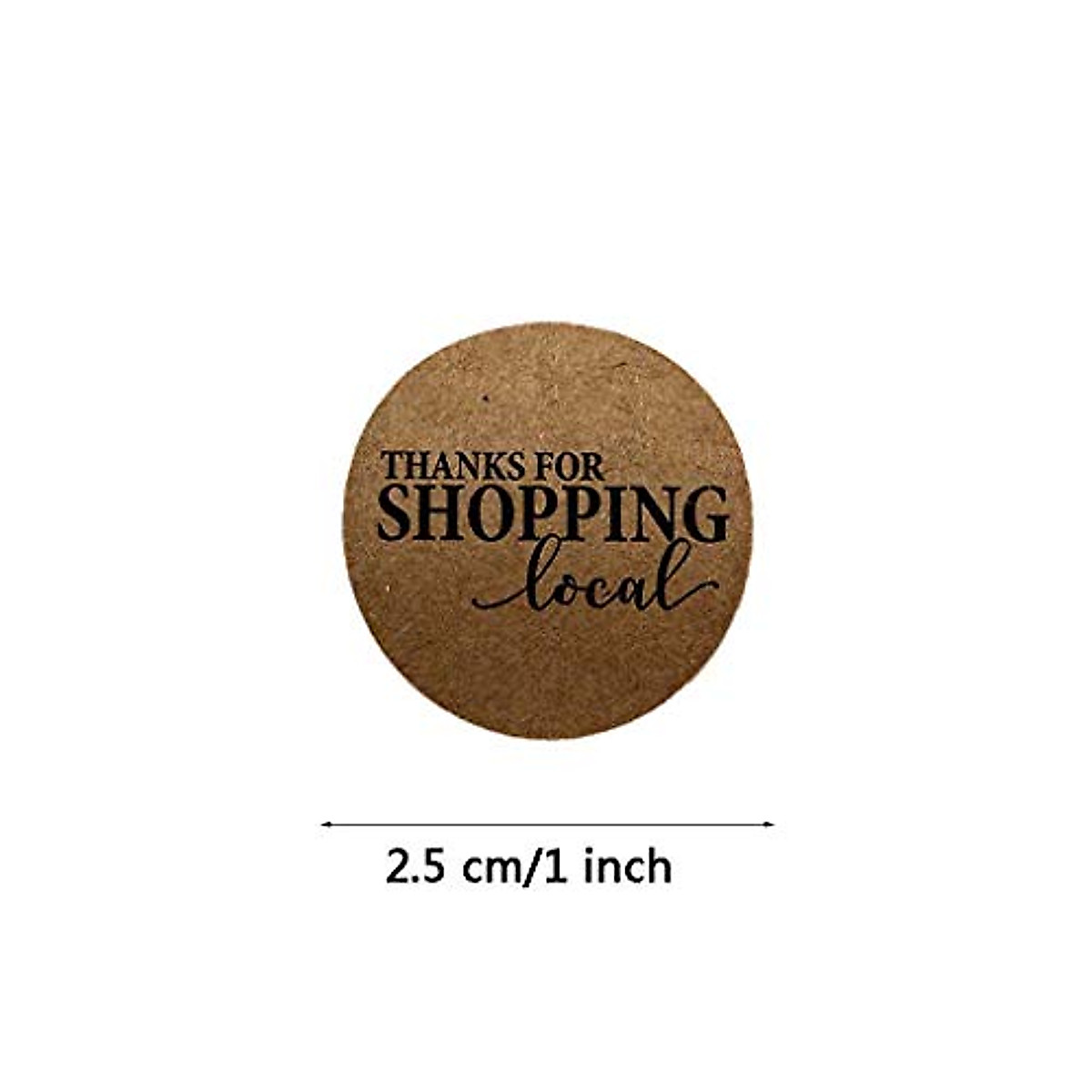 WANGFUFU 500pcs Kraft Paper Thanks for Shopping Local Stickers Round Seal Label Scrapbook - for Sealing, Decoration