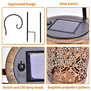 WWahuayuan 7.9Inch Watering Can Lights Solar Powered, Garden Solar Lantern Waterproof, Outdoor Hanging Lamp with Light String for Lawn Patio Yard Pathway Decor