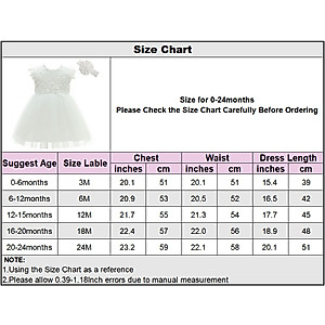 Coozy Baby Girls Dress Infant Princess Christening Baptism Party Birthday Formal Dress (Ivory (Style 2), 3M/0-6months)