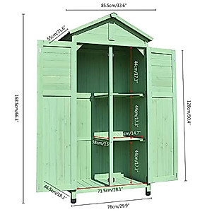 Wooden Garage Storage Shed, Waterproof Backyard Tool Storage Cabinet, Outdoor Large Garden House, Patios Tool Organizers, Lawn Lockers, for Tools (Size : B)