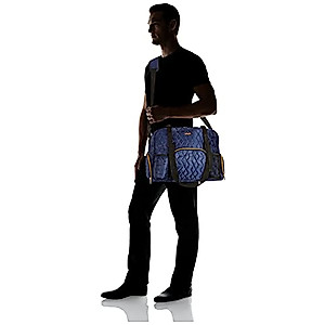 POSHnFIT Women Exercise Fitness Gym Travel & Weekender Duffel bag Waterproof Wet Storage Yoga Mat Storage Shoe Storage Carry On Luggage (Blue, Quilted Outer)