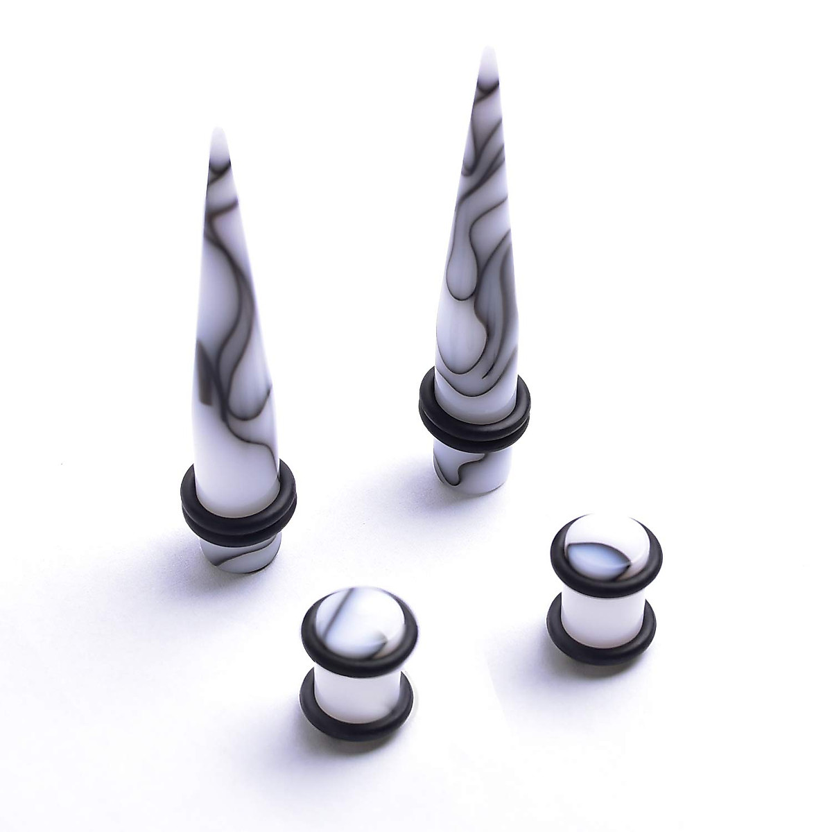 WBRWP 32pcs Ear Stretching Kit Set - Acrylic Tapers and Plugs with Double O-Ring Ear Expander Gauges Stretcher Body Piercing Jewelry Colorful 14g-0g