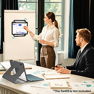 OPAKIT Magnetic Keyboard Case for iPad Air 5th 4th Generation 10.9 inch Pro 11 1st/2nd/3rd/4th, 7 Color Backlight BT Keyboard Folio with Pencil Holder 2022 2021 2020 2018 (Black