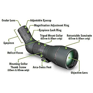 Vortex Optics Razor HD Spotting Scope 27-60x85 Straight , dark grey