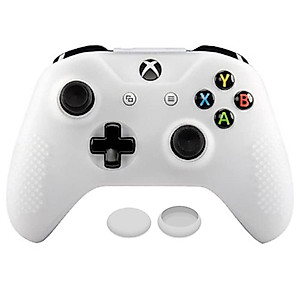 ANSIPPF Xbox One S Compatible Premium Silicone Controller Cover, Anti Slip Skin, Sweat-Proof Protector, Protective Soft Rubber Case Sleeve for Xbox One S Accessories, White + Black + Red + Blue