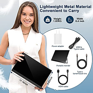 Aekegrep 15.6" Touch Screen Portable Monitor,Touch Screen Monitor FHD 1080P USB C HDMI IPS External Touchscreen Monitor Display Screen for Laptop PC Phone Mac Xbox PS5/PS4 Switch