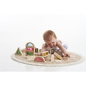 TickiT Rainbow Blocks - Set of 24 - Sensory Blocks for Toddlers Aged 12M+ - Colorful Montessori Stacking Shapes - First Building Blocks