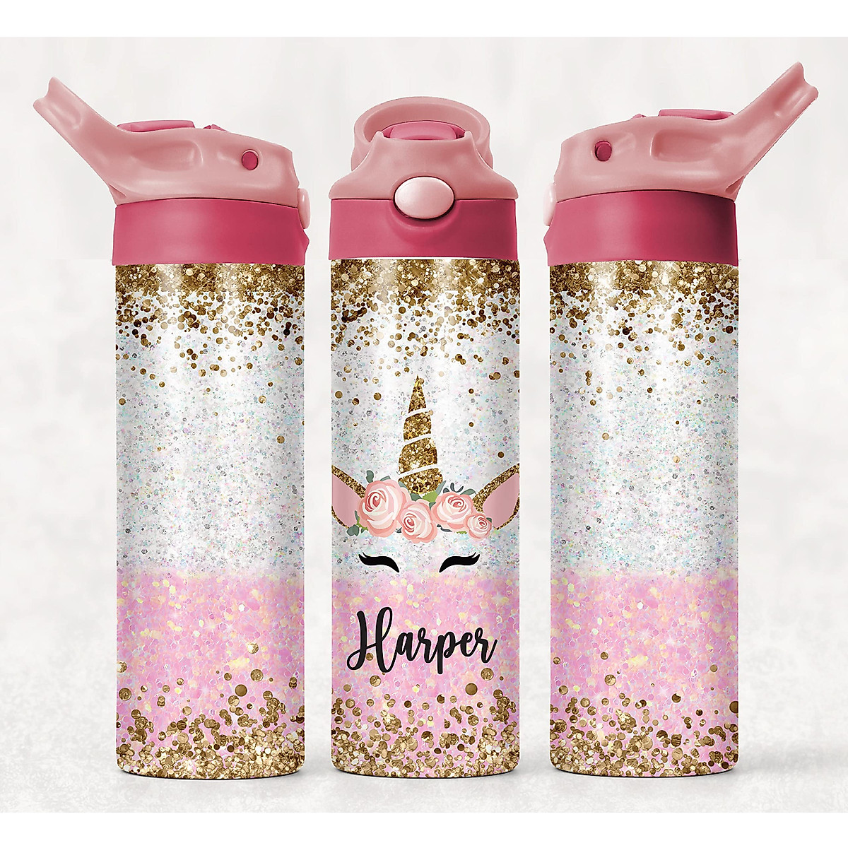 Personalized Insulated 20oz Water Bottle | Girls School Bottle | Sports Bottle | Stainless Steel Insulated Cup | Personalized School Water Bottle | Travel Cup | (UNICORN 1)