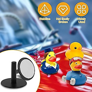 20 Pcs Duck Plug, Self-Adhesive Rubber Duck Mount, Black Rubber Duck Holder with Double-Sided Round Stickers, Rubber Duck Holder for Dashboard Display Duck Lovers (Excluding Rubber Duck)