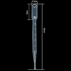3ML Science and Lab Plastic Transfer Pipettes, Disposable Essential Oils Pipettes Dropper Makeup Tool Graduated, Pack of 100