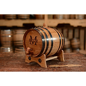 Custom Whiskey Barrel - Personalized Wine Barrel - Engraved Oak 2 Liter Barrel | Age your own Tequila, Whiskey, Rum, Bourbon, Wine