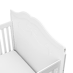 Storkcraft Princess 5-in-1 Convertible Crib (White) – GREENGUARD Gold Certified, Converts to Toddler Bed and Full-Size Bed, Classic Baby Crib for Girls Nursery, Fits Standard Full-Size Crib Mattress