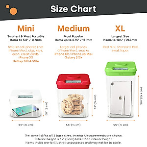 kSafe Time Locking Container, Break Bad Habits - Quit Smoking, Snacking, Drinking & Gaming Addiction, Phone Jail, Medication Lock Box, Family Time (Mini, White Lid + 3.0” Clear Base)