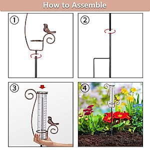 HOBYLUBY Rain Gauge Outdoor, 7 Inch Rain Gauges for Measuring Precipitation, Garden Yard Decor