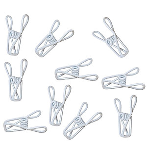 20 Pcs 2 Inch Black and White Chip Clips, PVC Coating High Elasticity Strength Steel Clothes Pins, Food Clips and Bag Clips