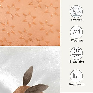 Kigai Woodland Animals Pet Bed Mat, Soft Cozy Crate Pet Mattress, Anti-Slip Bottom Machine Washable Pet Mat for Dog Sleeping