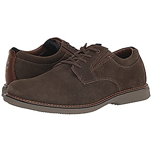 Nunn Bush Men's Otto Plain Toe Oxford Leather Lace Up with Lightweight Sole, Mocha, 11 Wide