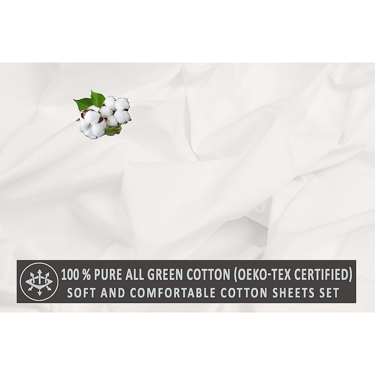 RUVANTI 100% Cotton Sheets for Full Size Bed - Crispy Cooling Percale Sheets - Breathable & Durable Full Sheet Set - Deep Pocket 16 Inches (Fits up to 18") - Off White - 4 Pieces