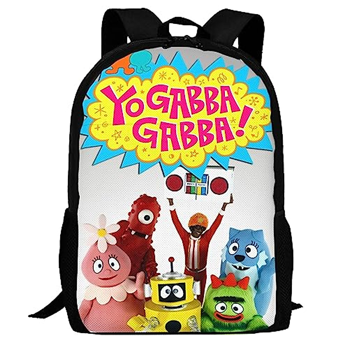 Pobecan Yo Gabba Anime Gabba! Backpack Large Capacity Leisure Travel Backpack Book Bag Outgoing Daypack 12.5x5.5x16.5 inch