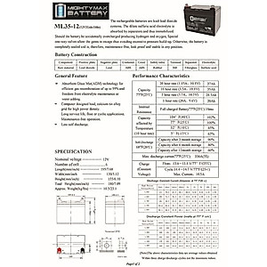 Mighty Max Battery 12V 35AH SLA Battery Replacement for CSB EVH12390