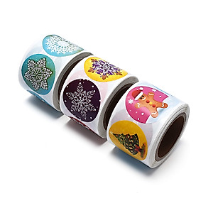 3PCS Christmas Stickers for Kids Snowman Stickers Christmas Stickers Christmas Circle Stickers Snowman Labels1.5 Round - 21 Designs,Winter Stickers for Christmas Wrapping