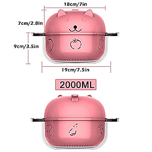 ZYXGOGOGO 2000ML/68OZ Microwave Ramen Bowl, Noodle Bowl with Strainer and Handle , Multifunctional Bowl for Cooking, Rinse,Storage. (Pink)