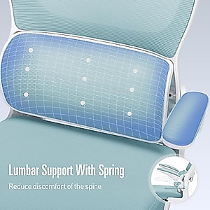 SOMEET Office Chair, Ergonomic Mesh Office Chair with Adjustable Headrest and Arms, High Back Ergonomic Desk Chair with Lumbar Support, Comfortable Home Office Desk Chairs with Tilt Lock (Blue)