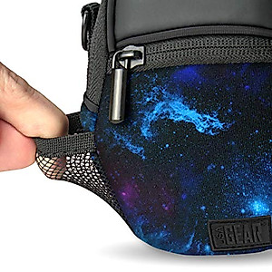 USA GEAR Compact Point and Shoot Camera Case Small Digital Camera Bag with Accessory Pockets and Shoulder Strap - Compatible with Sony CyberShot, Canon G7X Mark iii, Nikon COOLPIX and More (Galaxy)