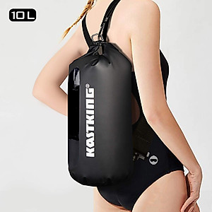 KastKing Dry Bags,100% Waterproof Storage Bags,Military Grade Construction for Swimming,Kayaking,Boating,Hiking,Camping,Fishing, Biking,Skiing,Black,30L