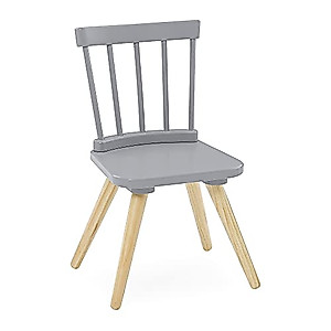 Delta Children Essex Kids' Desk & Chair Set-Greenguard Gold Certified-Ideal for Arts & Crafts, Snack Time, Studying-for Ages 4 Years+, Grey/Natural