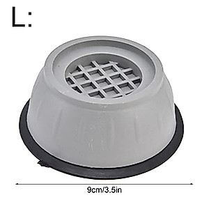Milltrip Washing Machine Cushion, 4pcs Washing Machine Pad Shockproof Noise Cancelling Prevent Slip Washer Foot Cushion for Refrigerator Dryer(Large Diameter 9CM)