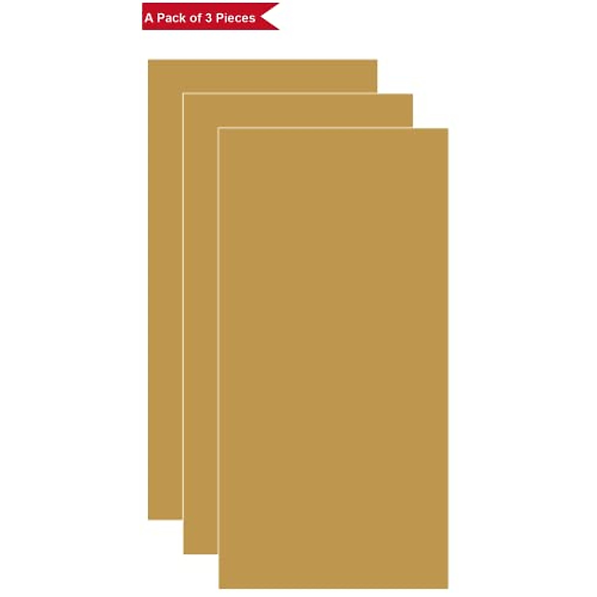 Gold Plastic Tablecloths 3 Pack Disposable Table Covers 54 x 108 Inches Shower Party Tablecovers PEVA Vinyl Table Cloths for Rectangle Tables up to 8 ft and Picnic BBQ Birthday Wedding Banquet