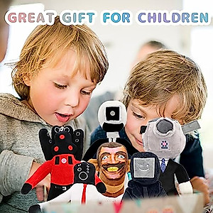 Perkitok 6PCS Skibidi Toilet Plush, 11" Titan Speakerman PlushiesToys for Fans and Friends Beautifully Plush Doll Collectible Gifts