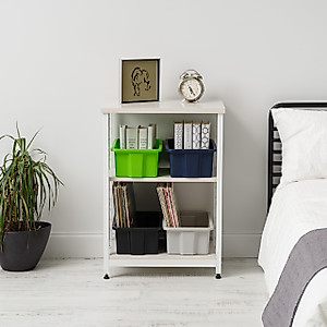 IRIS USA TR-240 Stacking Storage Tray, Small, Black, 4 Pack