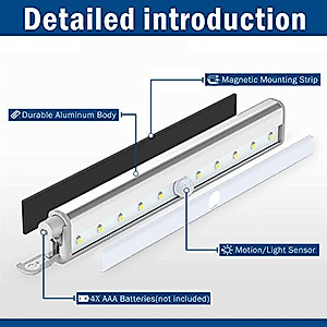 Qagea Motion Sensor Activated LED Step Lights for Under Cabinet, RV Step, Closet, Hallway, Stairway, Wardrobe, Kitchen, Vanity Replace STP54-032 (2 Pack)