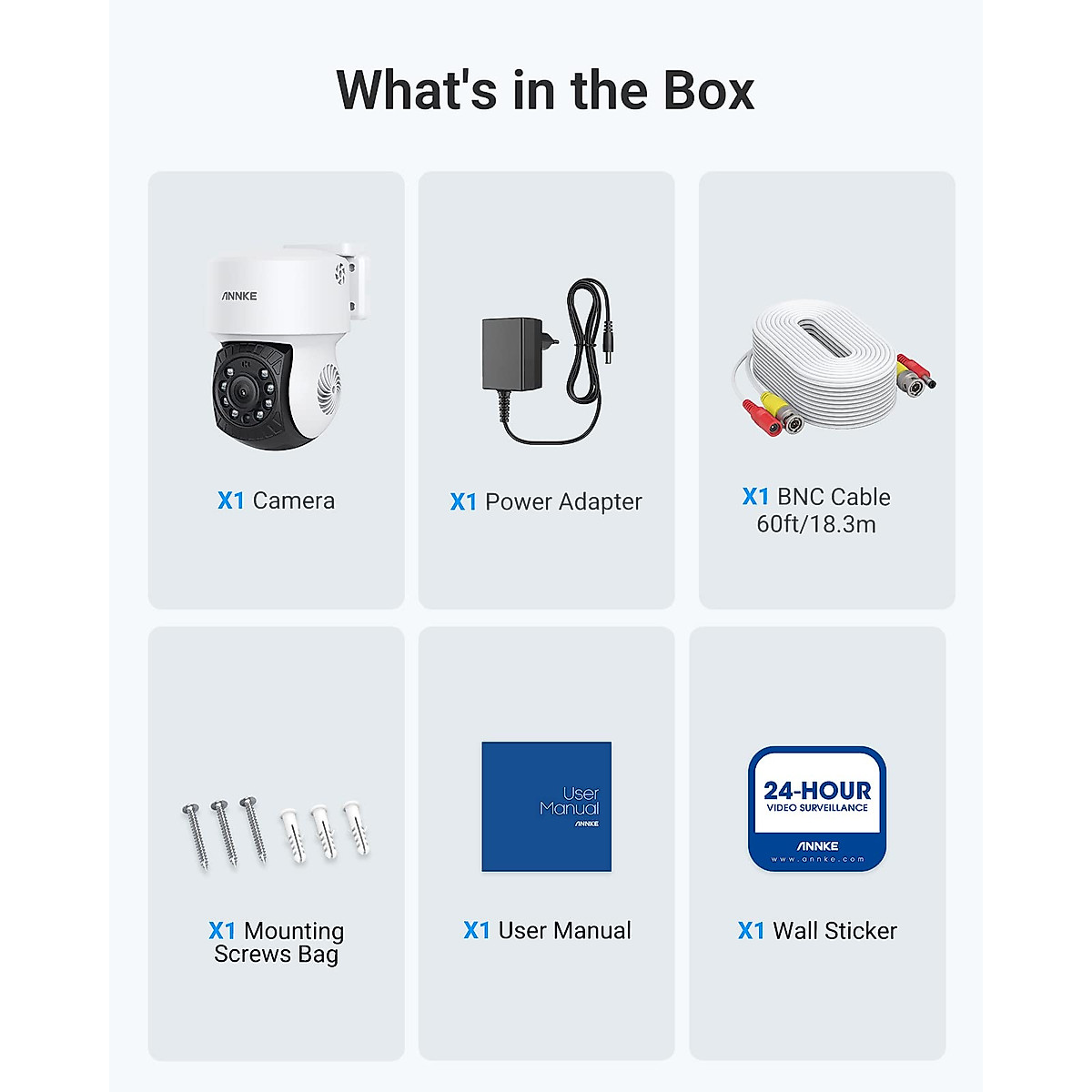 ANNKE 1080P 2MP AHD CCTV Home Surveillance Dome PT Wired Camera with 350° pan and 90° tilt, 100ft IR Night Vision, IP65 Weatherproof Security Add–On Cam for Outdoor Use, Wide Compatibility - APT200