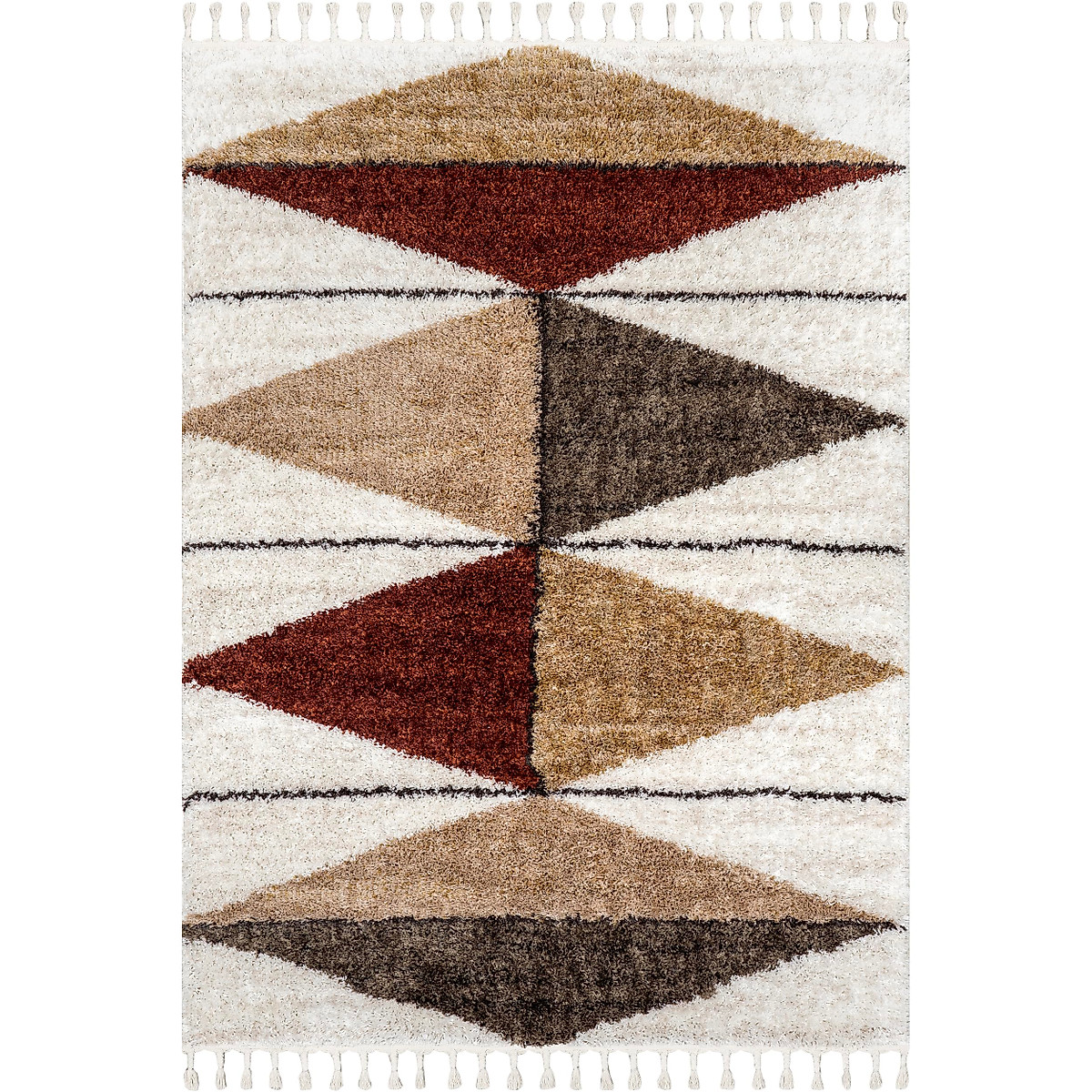 nuLOOM Kali Shaggy Diamond Tassel Clearance Area Rug, 5x8, Multi
