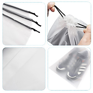 Vorspack Transparent Shoe Bags for Travel Large Clear Shoes Organizers Storage Pouch with Rope for Men and Women 13 Pack