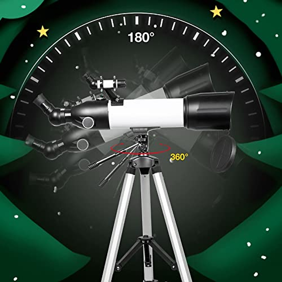 Telescopes for Adults High Powered - 500x80mm AZ Astronomical Professional Refractor Telescope for Beginners Astronomy with Advanced Eyepieces, Cool Astronomy for Christmas, White