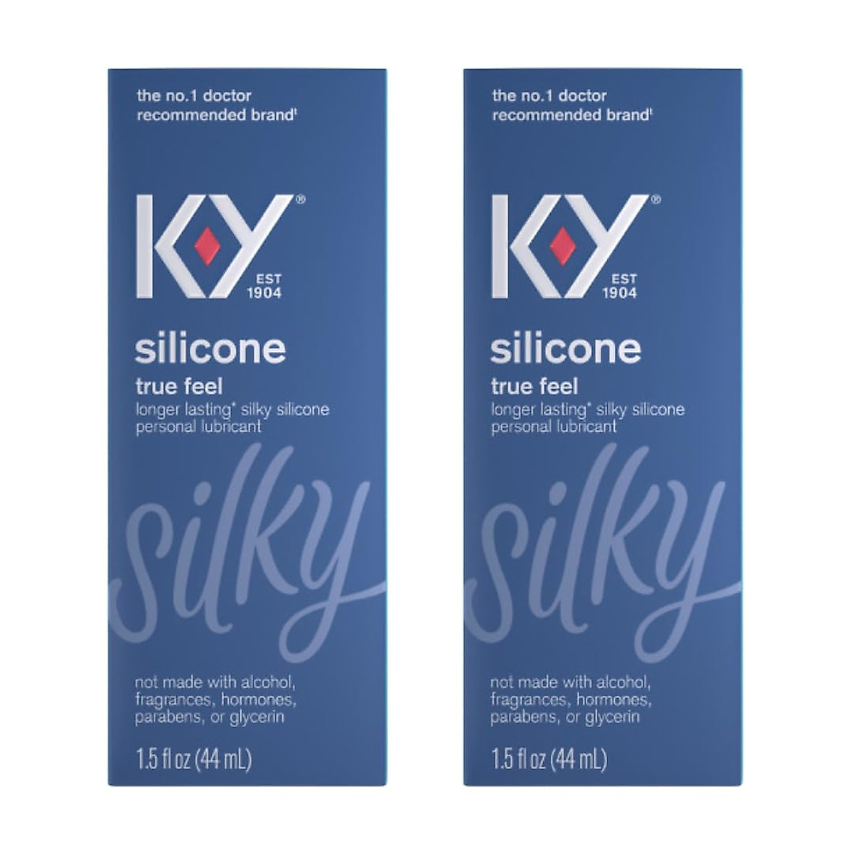 K-Y True Feel Lube, Personal Lubricant, Silicone-Based Formula, Safe to Use with Condoms, For Men, Women and Couples, 1.5 FL OZ (Pack of 2)