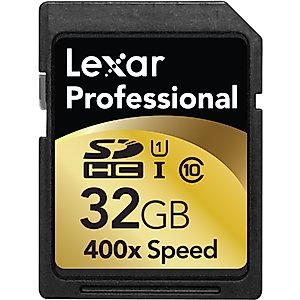 Lexar Professional 400x 32GB SDHC UHS-I Flash Memory Card LSD32GCTBNA400