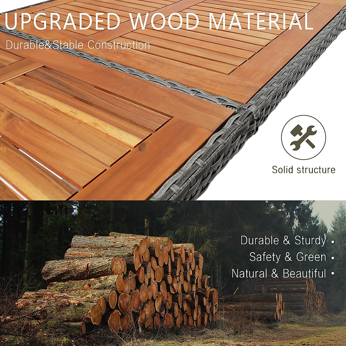 ARTBUSKE 7 Piece Outdoor Patio Table and Chairs Set of 6 Outdoor Dining Set for 6 Patio Dining Sets Back Yard Furniture Set for Outside Patio Garden Deck,Grey